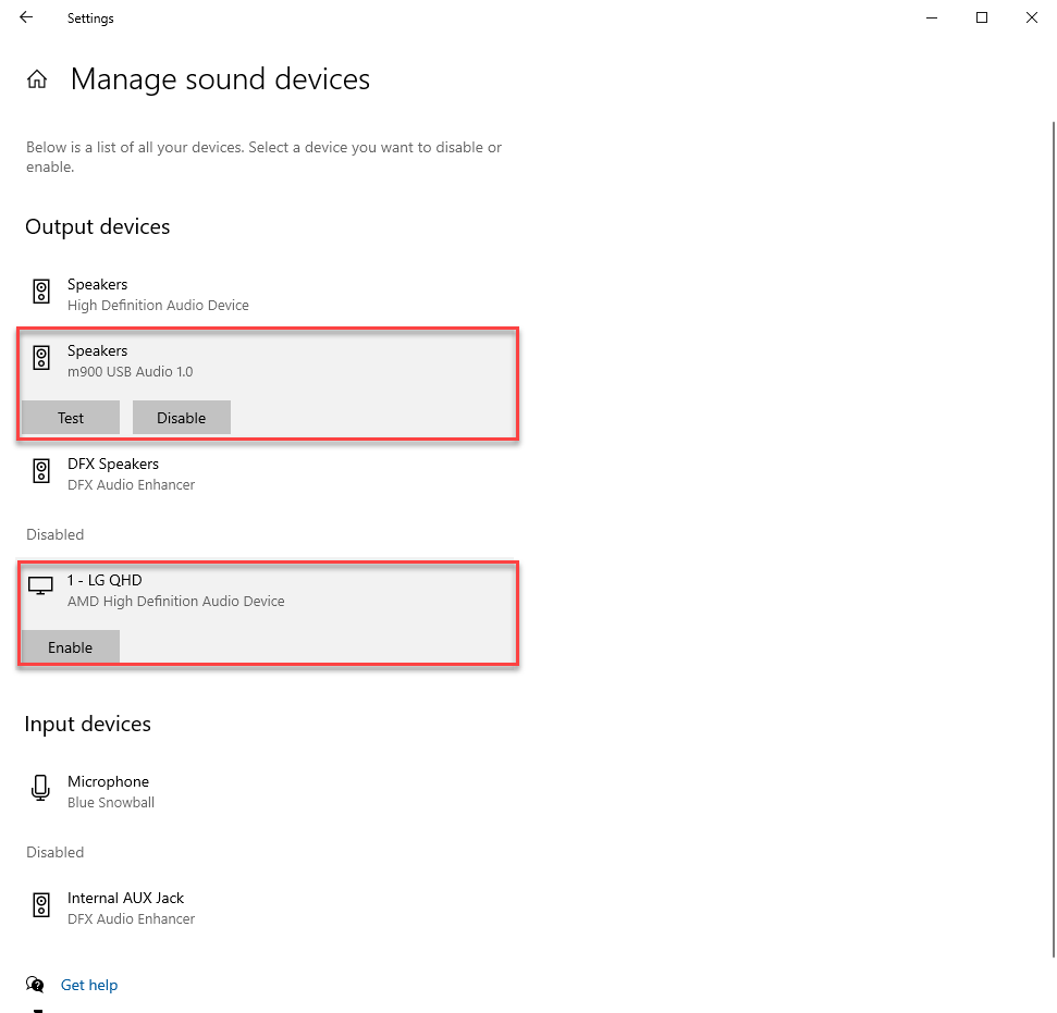 Enabling and Disabling Playback Audio Devices in Windows 10 - FxSound Learning Center